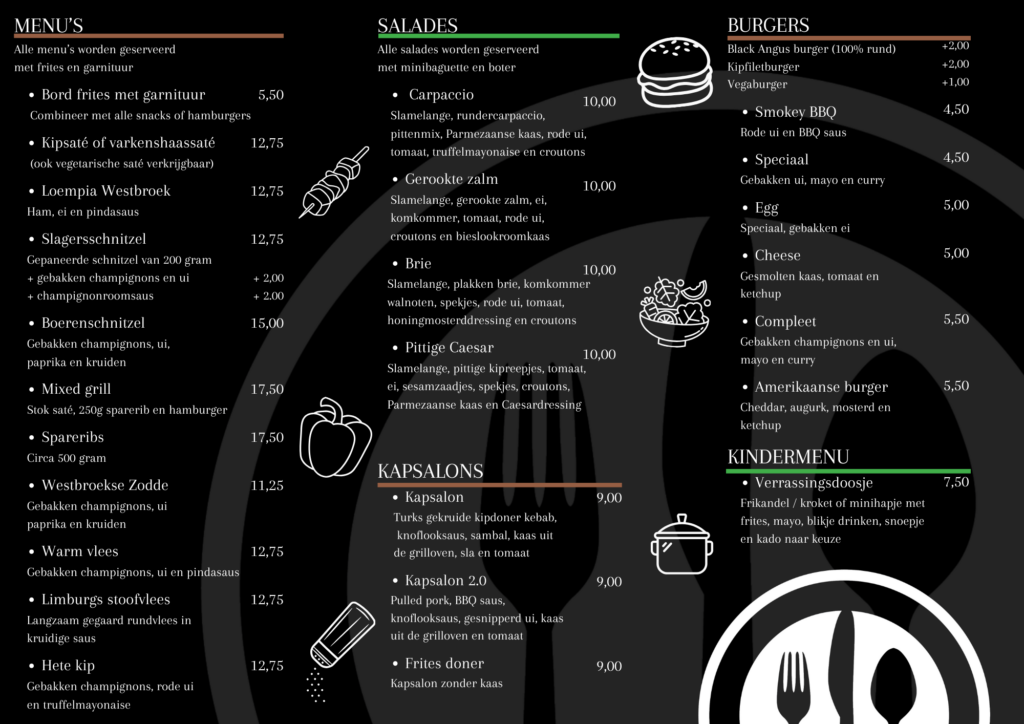 Menu - Cafetaria Coen